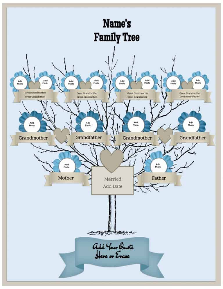 3 Generation Family Tree Generator | All Templates are Free to Customize