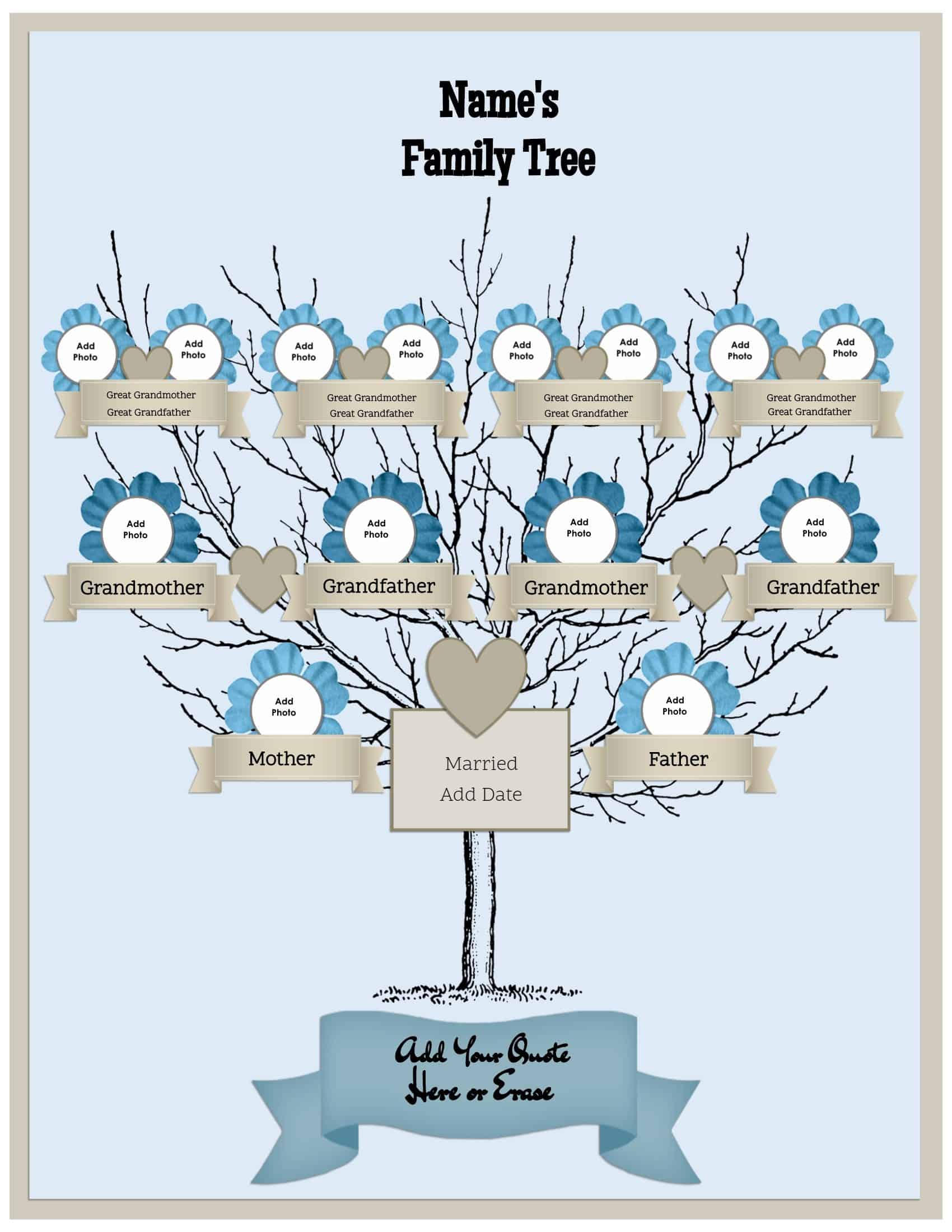 3 Generation Family Tree Template