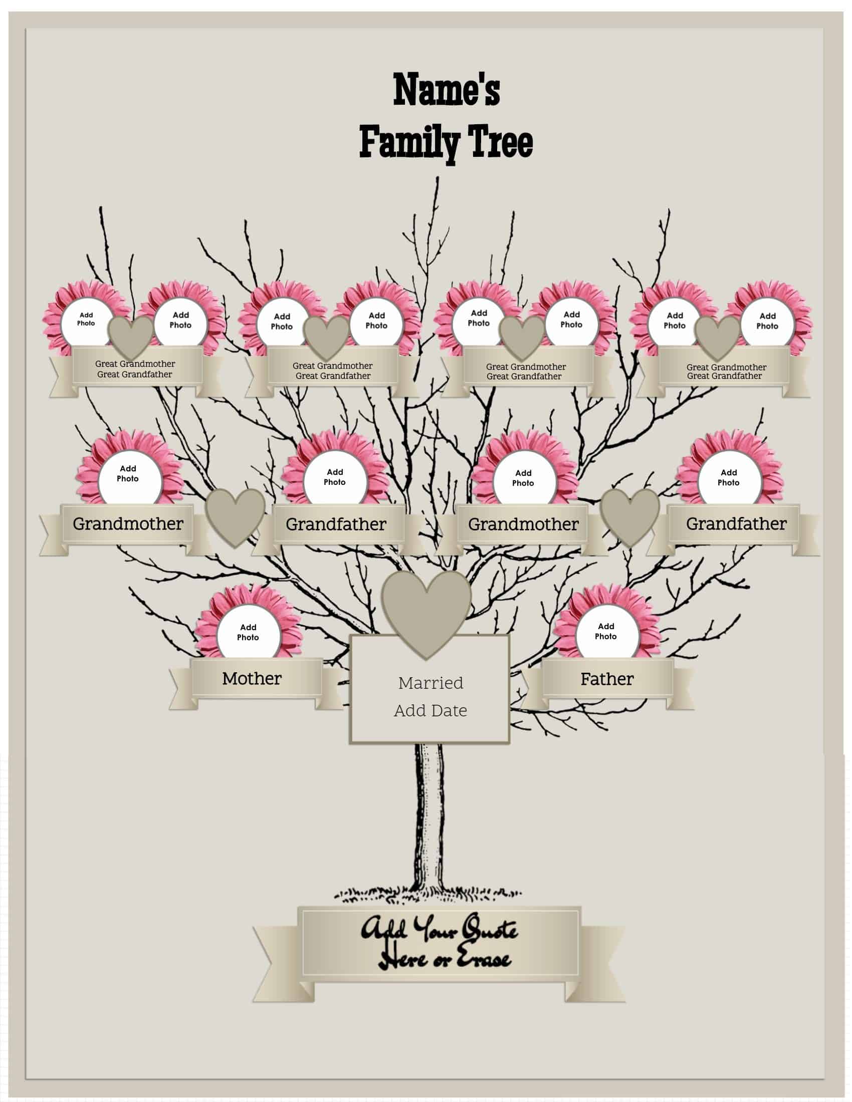 3 Generation Family Tree Generator All Templates Are Free To Customize