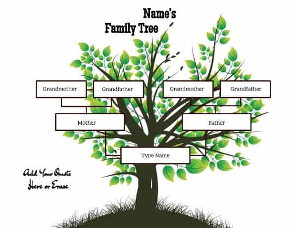 3 Generation Family Tree Generator | All Templates are Free to Customize